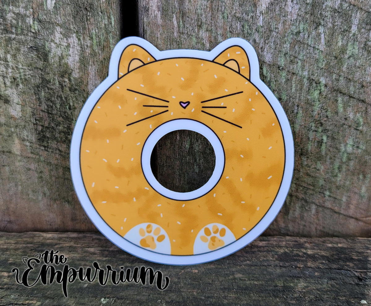 Donut Cat Vinyl Sticker - Orange Tabby – TheEmpurrium