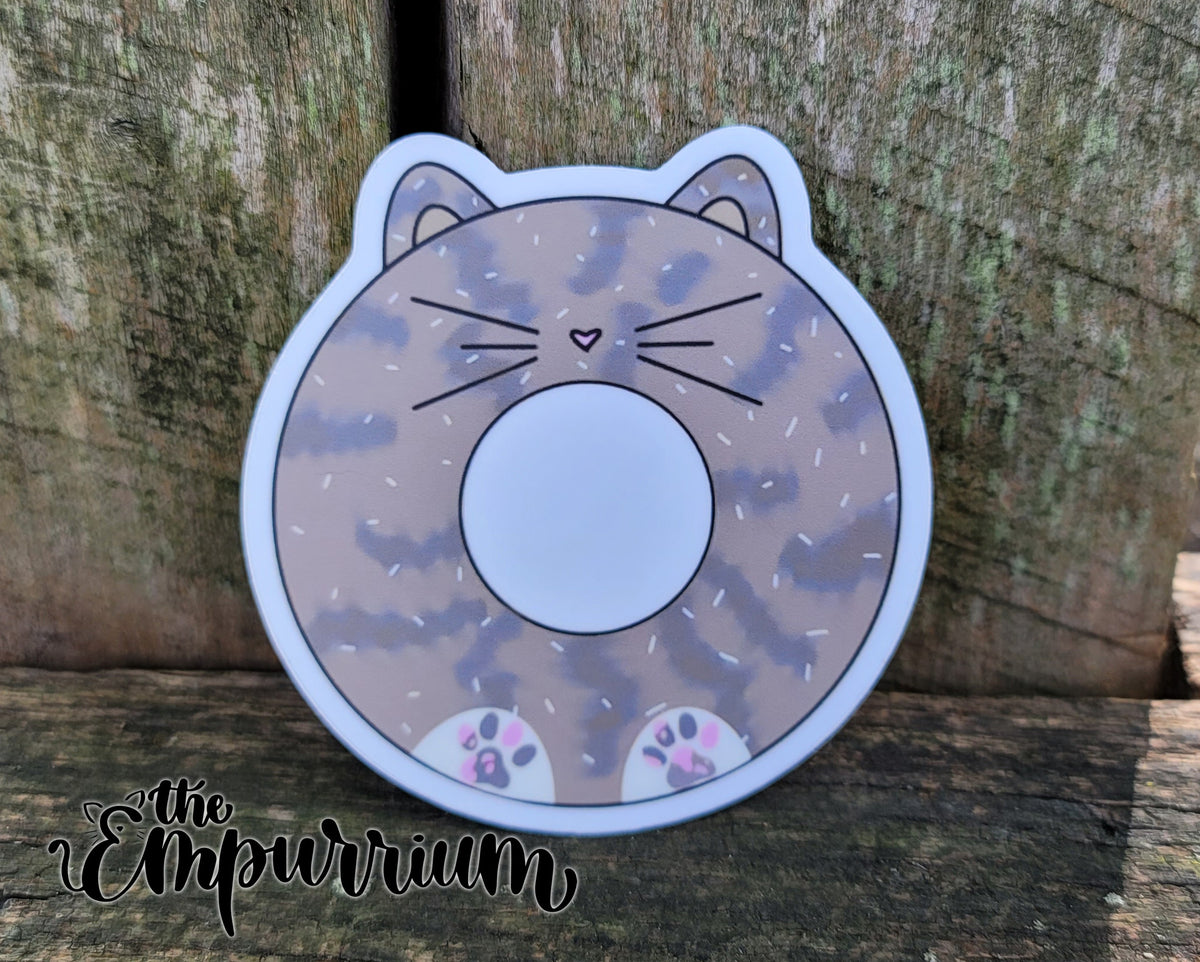 Donut Cat Vinyl Sticker - Grey Tabby – TheEmpurrium