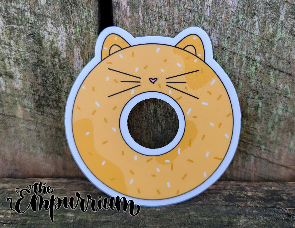 Donut Cat Vinyl Sticker - Orange – TheEmpurrium