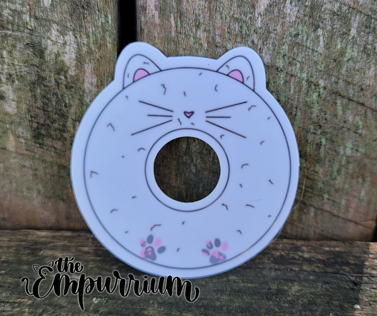 Donut Cat Vinyl Sticker - White – TheEmpurrium