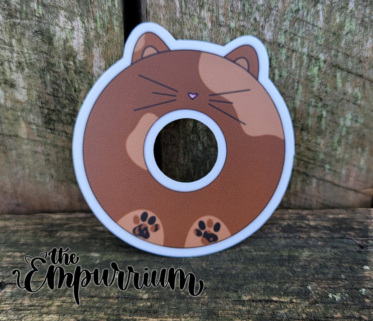 Donut Cat Vinyl Sticker - Chocolate – TheEmpurrium